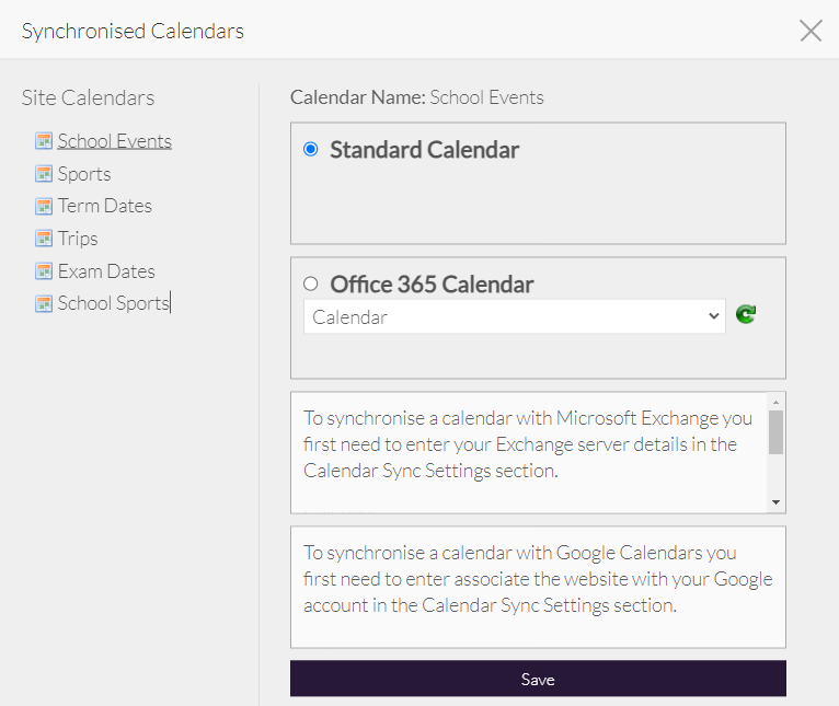 Calendar Sync – Juniper Websites Help Centre
